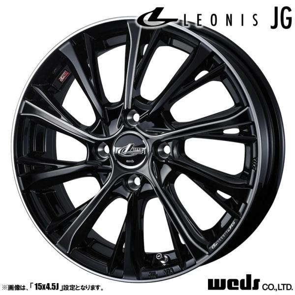 【通販限定価格】[ メーカー名 ]：Weds (ウェッズ)[ 商品名 ]：LEONIS JG(レオニス ジェイジー)[ 設定]：15×4.5J インセット+45 孔数：4 P.C.D：100[ カラー ]：BK/SC(ブラック/SCマシニン...