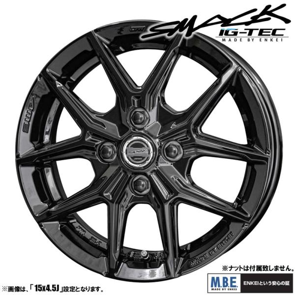【通販限定価格】[ メーカー名 ]：共豊コーポレーション[ 商品名 ]：SMACK IG-TEC(スマック アイジーテック)[ 設定 ]：15×5.5J インセット+50 孔数：4 P.C.D：100[ カラー ]：グロスブラック[ 最大突...