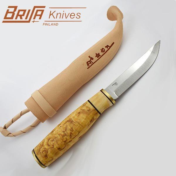 ブランド:Brisa/フィンランドサイズ:全長:210mm　刃長:95mm　刃厚:3.2mm　刃幅1.8cm重量:約96g素材:ブレード:X50CRMoV15ステンレス　グリップ:ウッド素材　シース:レザー　　X50CRMoV15とは、ヨー...