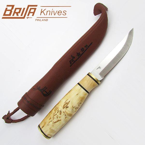 ブランド:Brisa/フィンランドサイズ:全長:210mm　刃長:95mm　刃厚:3.2mm　刃幅1.8cm重量:約96g素材:ブレード:X50CRMoV15ステンレス　グリップ:ウッド素材　シース:レザー　　X50CRMoV15とは、ヨー...