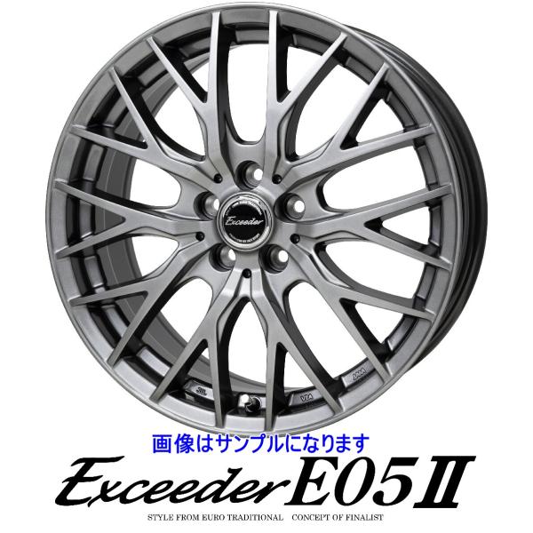 ○商品説明○メーカー名：HOT STUFF ホットスタッフ商品名：Exceeder エクシーダー E05IIホイールサイズ：17インチ 7.0J インセット+38 5穴 PCD114.3 ダークシルバー参考タイヤサイズ(例)：215/45R...