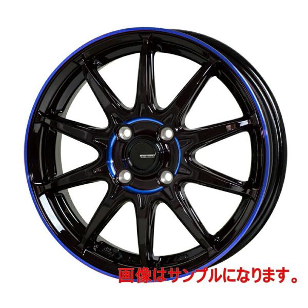 ○商品説明　HOTSTUFF ホットスタッフ　G-SPEED Gスピード P-05R○スペック　14インチ4.5J+45 4穴/100　ブラック＆ブルークリアー　ディスクより突出あり。　アルミホイール4本（1台分）の価格になります。（タイヤ...