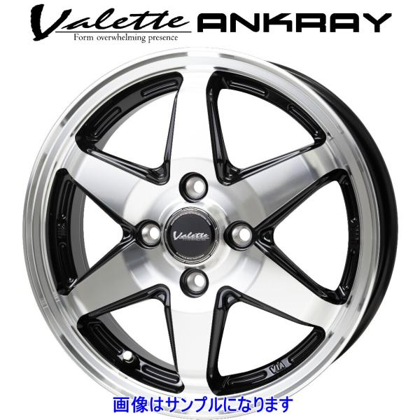○HOTSTUFF ホットスタッフ　Valette ヴァレット ANKRAY アンクレイ○スペック　15インチ5.5J+43 4穴/PCD100　ハブ高 34.0mm ハブ径 67φ　ブラックポリッシュ（BK/P）○アルミホイール4本(1台...