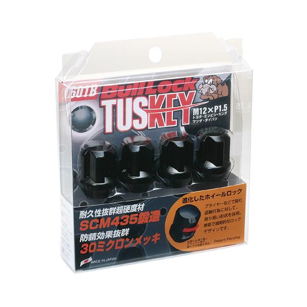 商品名　：　TUSKEY Lock Nut 19/21HEX 4pcs M12×P1.5 ブラックKYO-EI ブルロック タスキー M12 P1.5 19/21HEX 形状 袋ナット 座面 60°テーパー カラー ブラック 材質 スチール...