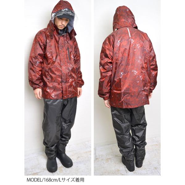 レインウェア 上下 カジメイク レインウェア メンズ レインスーツ おしゃれ 上下セット 防水 S M L LL 3L 4L 通勤 通学 自転車 蒸れにくい 透湿 耐水圧8,000mm ...
