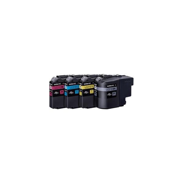 ブラザー インクカートリッジ お徳用 4色 大容量 LC21E-4PK 1箱(4個:各色1個)【仕様】ブラザー純正インクジェットカートリッジ色 4色●パック内容：黒・シアン・マゼンタ・イエロー×各1個対応機種 DCP-J983NJANコード...