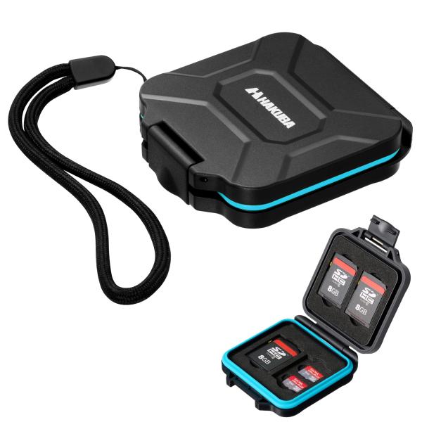 【商品名】　ハクバ HAKUBA ハードメモリーカードケーススリム SD4 ブルー SDカード4枚とmicroSDカード8枚収納 厚さ17mm 耐衝撃  【商品説明】　・ABS 樹脂製ケースと内側のクッション材が外部からの圧力や衝撃からメモ...