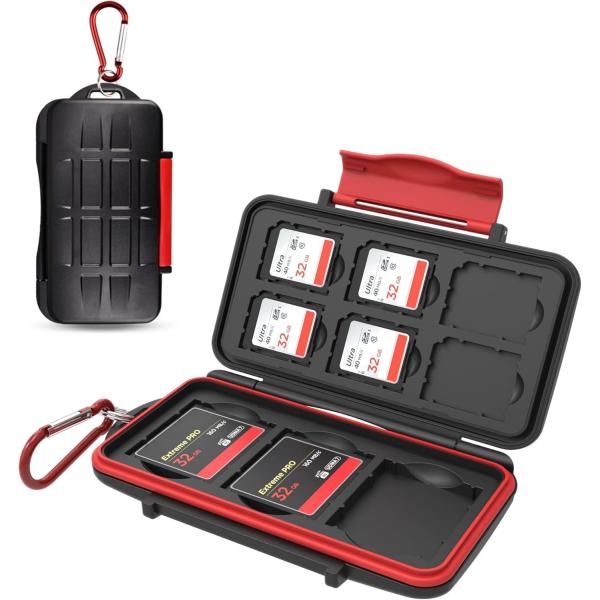 【商品名】　Kiorafoto CF SD メモリーカード 収納 ケース 3枚CF 6枚SD 対応 耐水 防塵 大容量 【商品説明】　・デザイン：簡単に開くことができます。・便利：キーホルダーと取り付けて、軽量で持ち運び可能です。・大容量：...