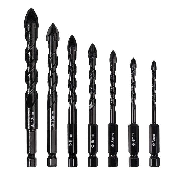 【商品名】　Wolfride 7本セット コンクリート ドリル ビット ガラスドリルビット 陶器 タイル 鋳物の穴あけ用 六角軸穴あけドリル 3mm 4 【商品説明】　・【ご注意】連続して穴を開ける時には、水を加えて冷却し、ビットが燃えない...
