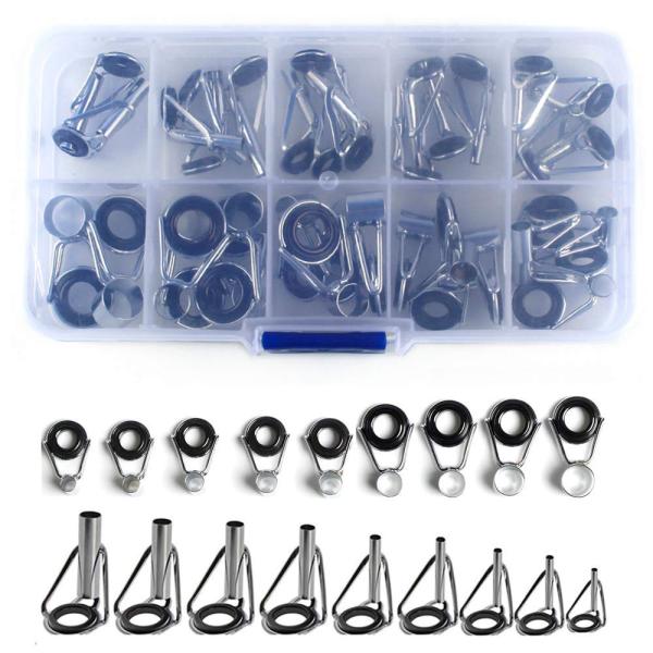 【商品説明】　・商品内容：36個 釣竿ガイドセット。トップリングの各モデルに2つ+ミドルリングの各モデルに2つ。寸法表を参照してください。・持ち運びに便利です：透明なボックスでポータブルで便利です、釣り愛好家のために役立ちます。・材質：シリ...