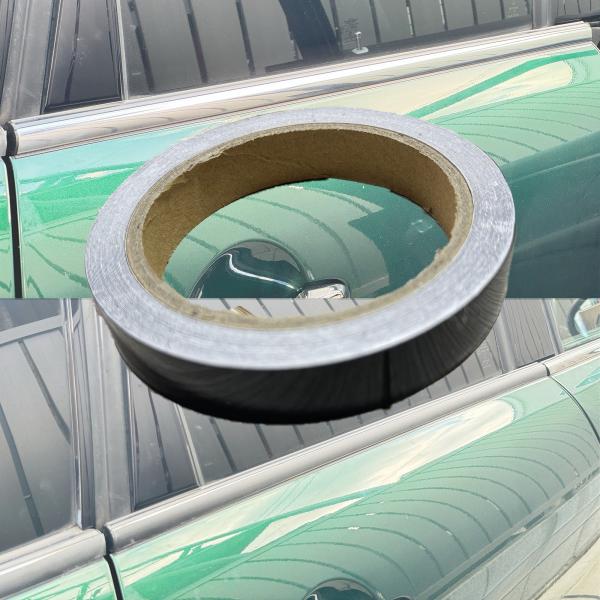 モール専用のラッピングテープです脱脂シートも付属、貼り方ガイド付き耐候性がよく剥がれにくくなっており一方取り付けにおいて貼り付けしやすく専用の幅サイズなので簡単貼り直しもしやすいので不慣れな方もキレイにお取り付けいただけます注：貼り付け前の...