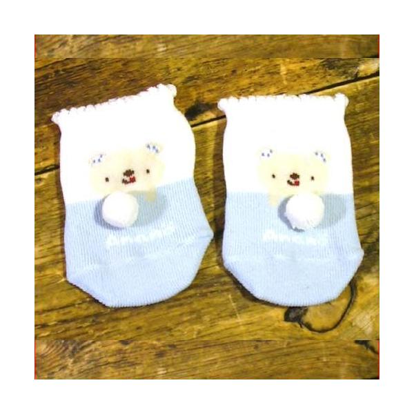肌触りの良い通年使用できる新生児用の靴下です。赤ちゃんが履くとクマちゃんがポンポンを持っているように見えるのがPOINT!目安サイズ/月齢6ヶ月※まだ歩けるようになる前の月齢なので、足裏に滑り止めは付いていません。■足のサイズ ７〜８cm■...