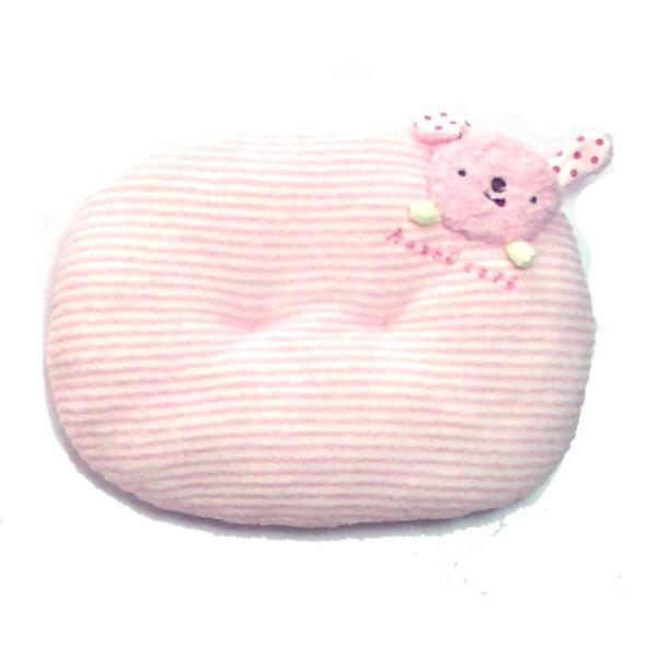 うさぎちゃんがかわいくほほえむ小さな赤ちゃん用の枕です。■商品サイズ（約） 21cmｘ15cm、厚さ3.5cm■商品素材メリヤスパイル■日本製【モン・スイユ モンスイユ 出産祝い 赤ちゃん お祝い 動物】