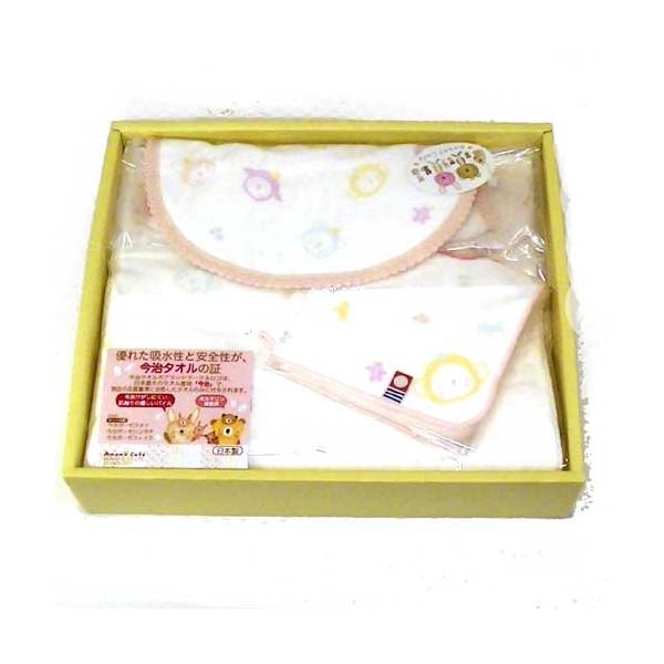 優れた吸水性と安全性の今治ブランドのスタイ、ハンカチ、フェイスタオルが入った女の子向きのギフトセットです。肌触りの優しい今治タオルのギフトセットは、出産祝いに大変喜ばれます♪＊今治タオルのブランドマーク＆ロゴは日本最大のタオルの産地「今治」...