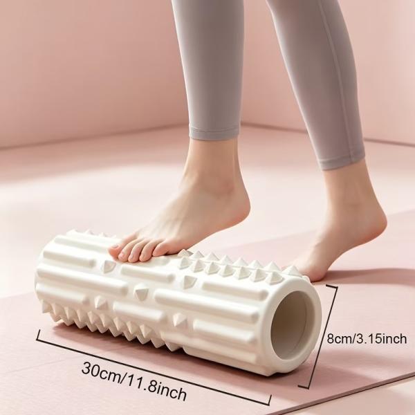 フォームローラー、長さ30cm/11.8インチ、EVA製、持ち運び簡単、フィットネス、ヨガ、ピラティスに最適、深層筋マッサージ、全身リリース、フィットネスエクササイズ