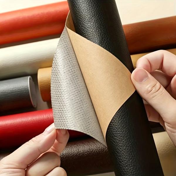 レザー＆ビニール補修キット 自己粘着テープ 10x155cm 高耐久 強力接着 防水 家具・ソファ・カーシート用 簡単DIY 跡が残らない