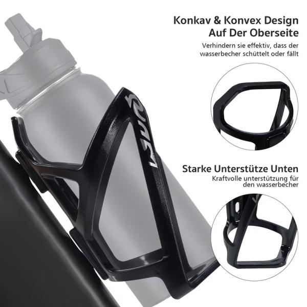 自転車用ウォーターボトルホルダー コンプリートセット：ホルダー1個、レンチ1個、ネジ2本、4点セット マウンテンバイク・ロードバイク対応 ブラック