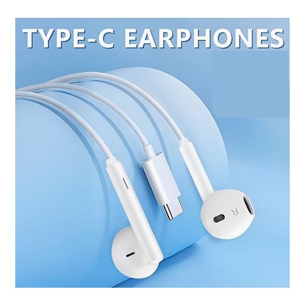 Type-Cジャックインイヤーヘッドホン 携帯電話 有線ヘッドホン ゲーミングイヤホン 音声通話 ノイズリダクション Iphone 15/Iphone 15 Pro Max Samsung S24 Ultra A54 A53 A55 Gal...