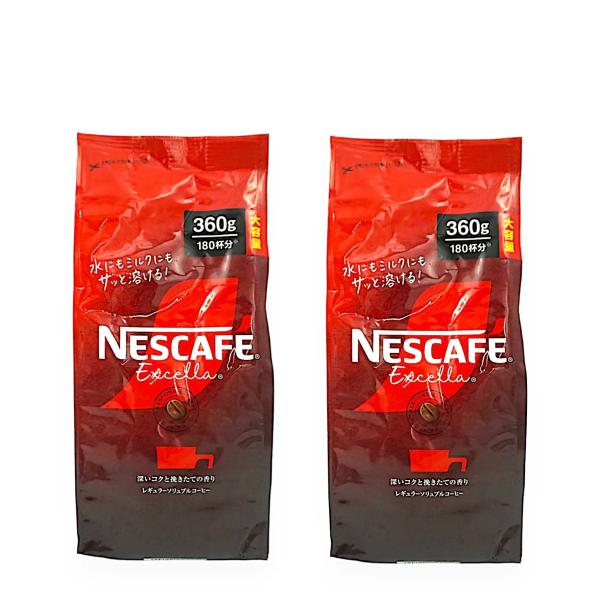 【商品説明】　毎日たっぷり飲める、ネスカフェの人気ブレンド。「ネスカフェ エクセラ 360g」は、約180杯分楽しめる大容量タイプのインスタントコーヒー。お湯はもちろん、水やミルクにもサッと溶けるので、ホットでもアイスでも手軽に本格的な味わ...
