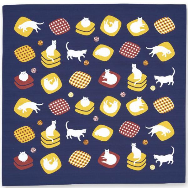 ■ 商品名 おかみさんの大風呂敷 おざぶ猫■ サイズ 約70×70cm ■ 材　質 綿100%■ 日本製日本文化に深く根付いてきた風呂敷。買い物袋の代わりに使えるおしゃれなエコアイテム。現代の生活に溶け込むレトロ＆モダンな柄のシリーズです。...