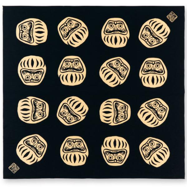 ■ 商品名 kenema 大風呂敷 七転八起 黒■ 仕　様 綿100%■ サイズ 約90×90cm ころころころころ転がって、でも起き上がる。なんべん倒してもすぐ起き上がる。人生七転び八起きとたくましく。［90cm角大風呂敷］二四巾（にしは...