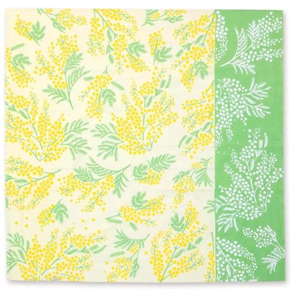 ■ 商品名 kenema 大風呂敷 香るミモザ■ 仕　様 綿100%■ サイズ 約90×90cm■ 製造   日本製［90cm角大風呂敷］二四巾（にしはば）と呼ばれる約90cm角の大風呂敷です。鮮やかで美しい色彩の表現が可能な反応染料を使用...