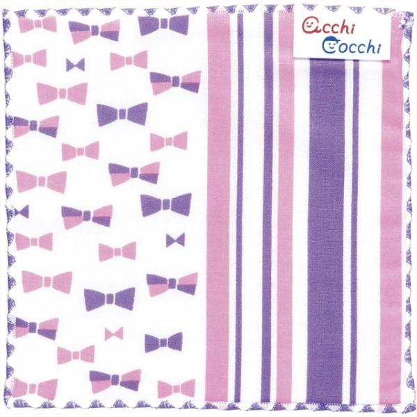 ■ 商品名 子供ハンカチ acchi cocchi リボン■ サイズ  約15×15cm■ 材　質　表：手ぬぐい生地/綿100%　裏：タオル/綿100%    製造：日本製 ※こちらの商品は捺染（プリント）です。 汗を流して走ったり、転んで...