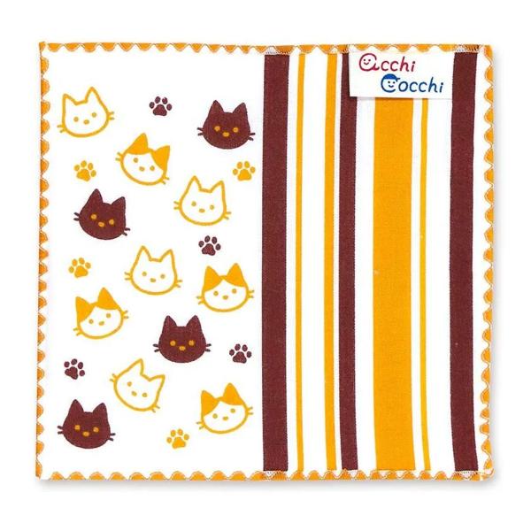 ■ 商品名 子供ハンカチ acchi cocchi　ねこ2■ サイズ  約15×15cm■ 材質 　表：手ぬぐい生地/綿100%　裏：タオル/綿100%■ 製造：日本製 ※こちらの商品は捺染（プリント）です。 汗を流して走ったり、転んで擦り...