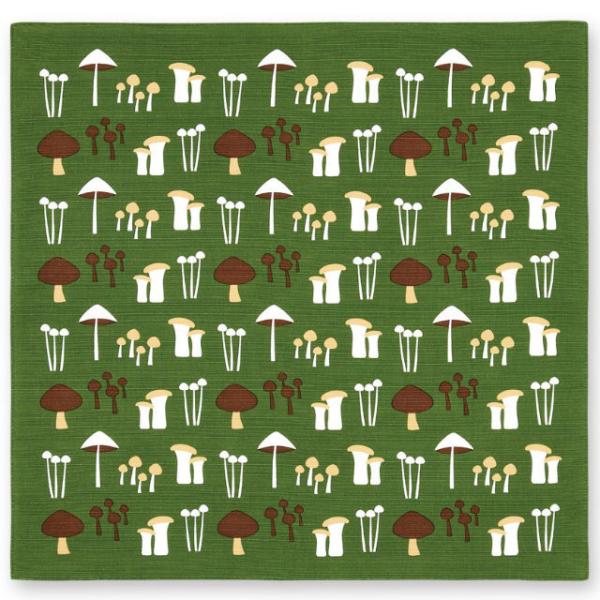 ■ 商品名 おかみさんの小風呂敷 きのこ■ サイズ 約50×50cm ■ 材　質 綿100%■ 日本製日本文化に深く根付いてきた風呂敷。買い物袋の代わりに使えるおしゃれなエコアイテム。現代の生活に溶け込むレトロ＆モダンな柄のシリーズです。［...