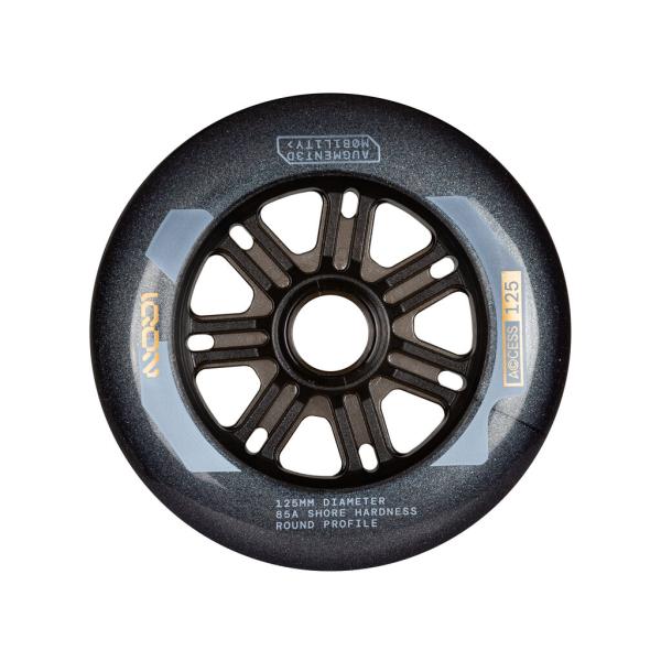 IQON ACCESS WHEEL 125MM / 85A /DARK GREYアクセス・ウィール・ダークグレー超反応性ポリウレタン製転がり抵抗減、路面状況が悪くても硬度85Aが和らげてくれます3個パック品番: 30325サイズ: 125M...
