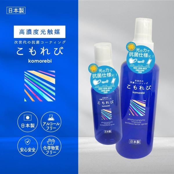 ■商品名こもれび■内容量30ml■原産国日本製　MADE IN JAPAN■成分精製水、二酸化チタン■用途衛生面の気になる、手が頻繁に触れる箇所や気になるところにスプレーして抗菌コーティング。■使用方法使用前によく振り、対象面から20~30...