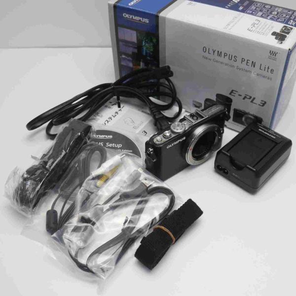 （中古品）OLYMPUS ミラーレス一眼 PEN Lite E-PL3 ボディ ブラック E-PL3 BODY BLK【商品説明】※掲載されている商品の写真は代表写真となっておりますので、外箱、説明書、リモコン等は付属しない場合がございます...