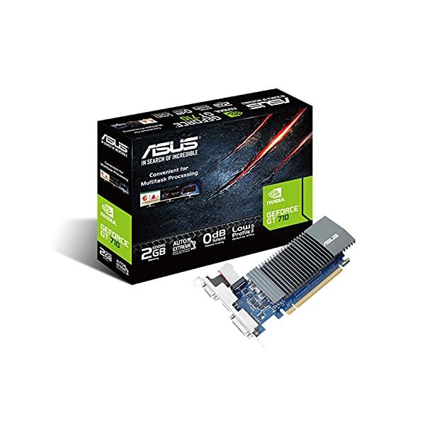 （中古品）ASUS NVIDIA GeForce GT 710 / 2GB GDDR5 / HDMI 2.0b / HDMI 1.4a / ファンレス【商品説明】※掲載されている商品の写真は代表写真となっておりますので、外箱、説明書、リモコ...