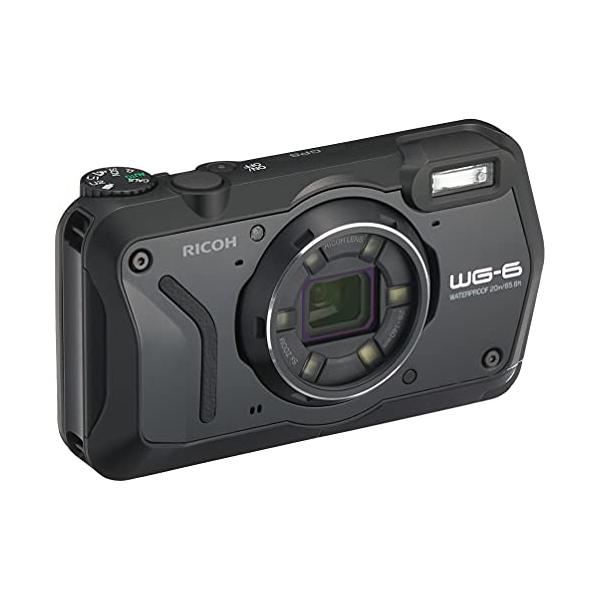 （中古品）RICOH WG-6 ブラック 本格防水カメラ 20メートル防水 耐衝撃 防塵 耐寒 2000万画素 4K動画対応 高性能GPS内蔵 水中専【商品説明】※掲載されている商品の写真は代表写真となっておりますので、外箱、説明書、リモコ...