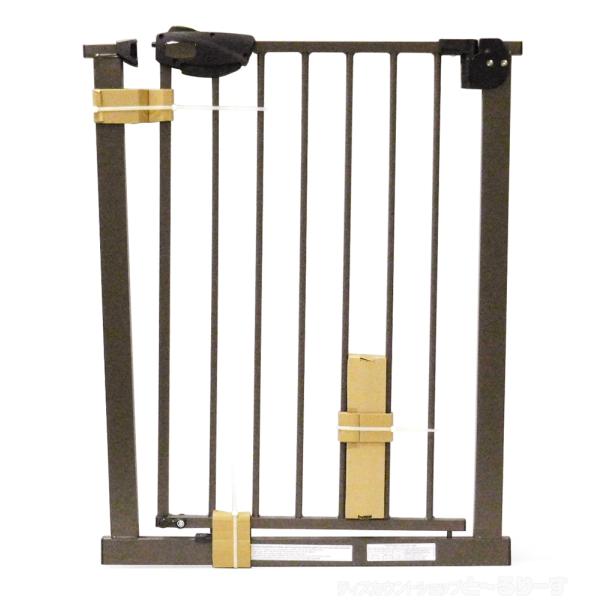スチール製 ベビーゲート ペットゲート 突っ張り式 ブラウン 取付幅約65〜74cm(高さ約78cm)【商品説明】より安全になった三重ロック採用！丈夫なスチール製ベビーゲート！取り付け簡単な突っ張りタイプ！●安心安全なトリプルロック！・「押...