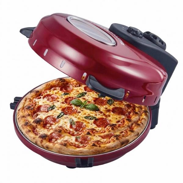 【発売日：2026年03月09日】プレートを交換することで多彩な料理も作れる！回転ピザロースター！！ ●特殊なセラミックがゆっくり回転しながらピザの余分な水分、油分を飛ばし表面はこんがり中はふっくら美味しい本格ピザを楽しめる●石の発する遠赤...