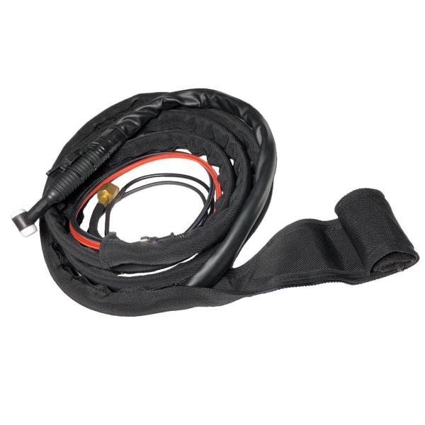 TIGトーチ用耐熱ナイロンケーブルカバー 4ｍ （200Aと300A用）1本 チャック、 ジッパー式幅： 100mm 長さ 4m 色：黒 200Aと300A用、注意点：150A用も販売しています（カバーの幅が細い為、この商品と併用は出来ませ...