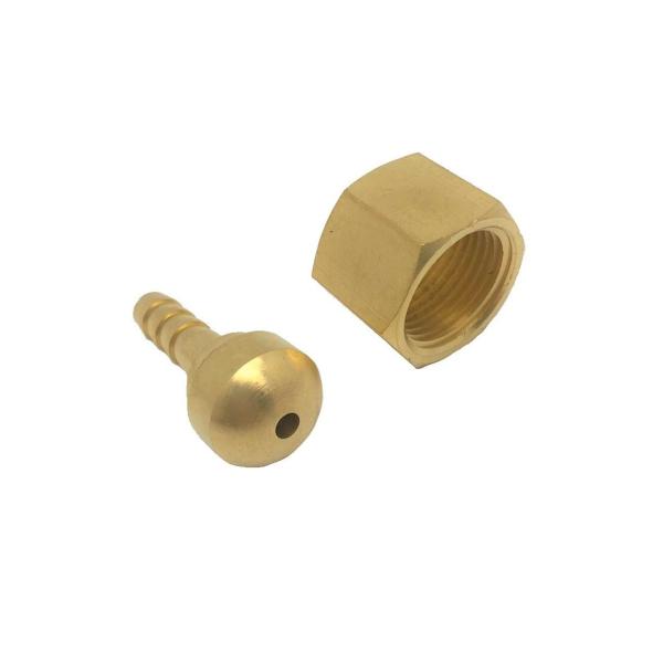 CO2 / TIG 溶接機 排水ホース ジョイントセット組（ナットとニップル）（7/8-14UNF）先端直径：8mm 適合ホース内径 6.5mm  1本単価◆寸法：先端直径：8mm◆全長：43mmネジサイズ：7/8-14UNF適合ホース内径...