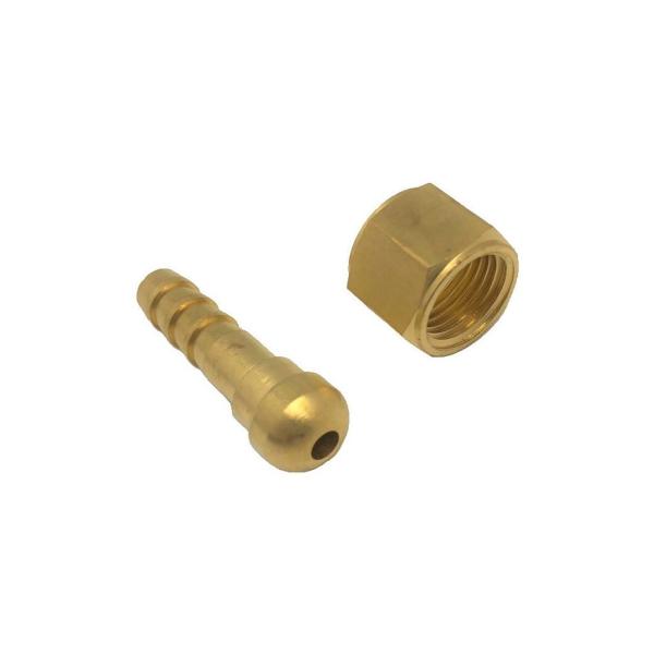 CO2 / TIG 溶接機 水ホース ジョイントセット組（ナットとニップル）（5/8-18UNFネジ）先端直径：6mm 適合ホース内径 5mm  1本単価ニップル◆寸法：先端直径：6mm◆全長：44mmネジサイズ：5/8-18UNF適応型番...