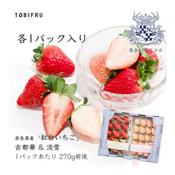 〜奈良いちごラボ　古都華＆淡雪〜奈良いちごラボで栽培された古都華・淡雪の2種のブランドいちごを2パックセットした贅沢な一品です。まるでジュエリーのような美しいいちごは、インパクト抜群です。奈良いちごラボで栽培されたいちごは、丁寧に品質管理さ...