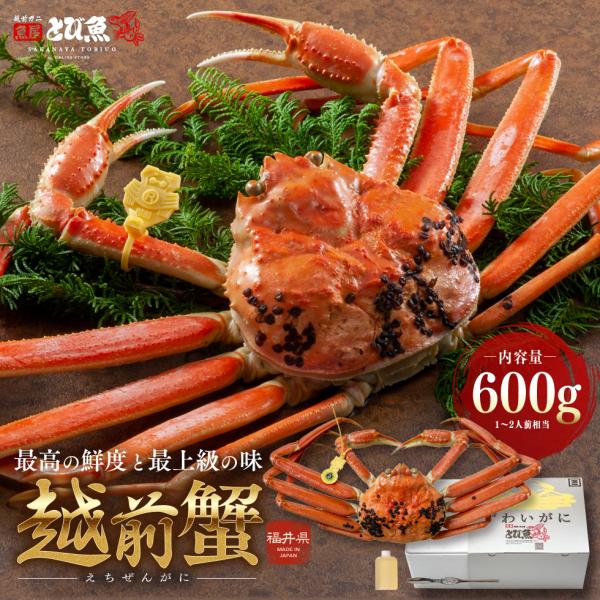 冬の味覚の王様ズワイガニ その中でも高級な越前ガニを福井より発送いたします。未冷凍なので甘いカニの身と濃厚なかにみそをお楽しみいただけます。ボイルの場合は茹でたてを発送いたします。(ボイル後は重さが軽くなります)活の場合は活きたまま梱包しま...