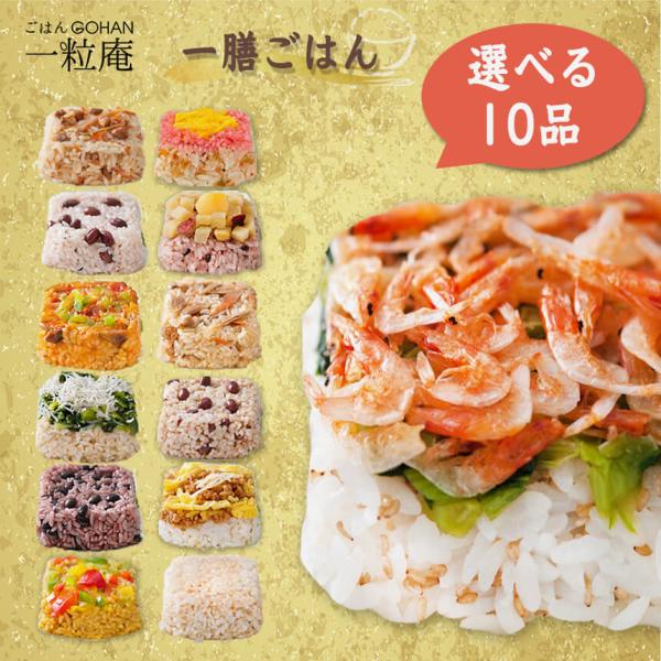 一膳ごはん 13種類から選べる10個セット 一粒庵の冷凍ごはん 玄米ごはん おこわ 炊き込みご飯 ちらし寿司 国産 お手軽 個食 プレゼント 贈答 ギフト 内祝い お取り寄せグルメ お米 米 惣菜 詰め合わせ 冷凍食品 のし対応 熟成米 唐...