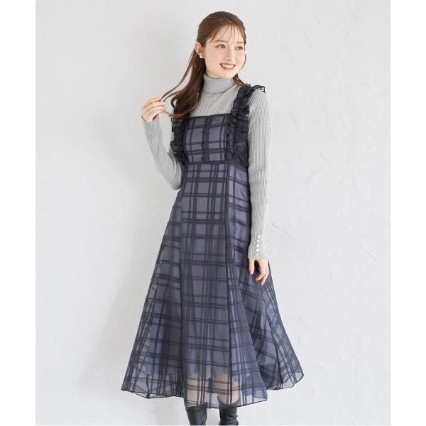 【NO】186-199634【Item】透け感のあるシアー生地で重たくならずにシーズンライクな洒落感を演出してくれるワンピース。肩フリルが愛らしく甘いアクセントに♪ＢＡＣＫにレースアップデザインをあしらい、サイズ調節を可能にしつつキュッとメ...