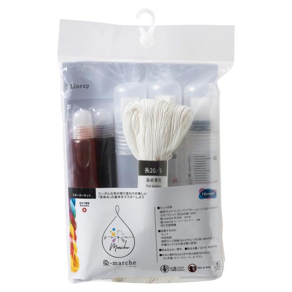 セット内容：液体染料3色各10ml・カラーフィット(色止め液)10ml・染め糸(20/6)20m×3かせ・イージーライナー3本・作り方説明書生産国：日本