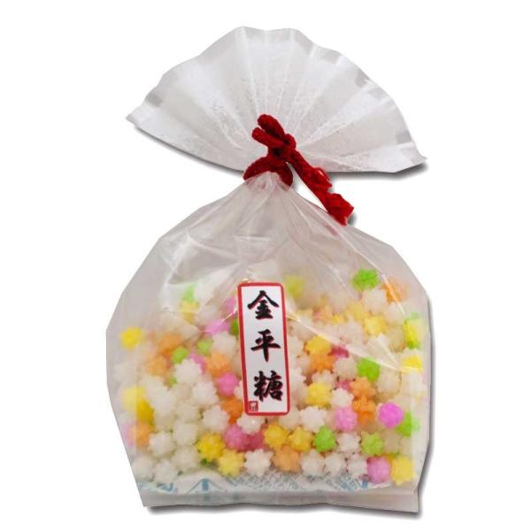 京都の飴と言えば真っ先に思いつくのは金平糖。手間暇かけて作った金平糖をかわいいきんちゃく袋に入れました。内容量：100ｇ
