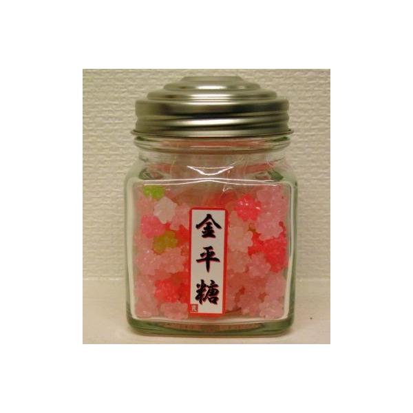 京の名物、金平糖。春の野原のような色をそろえました。昔、駄菓子屋さんで見たような、なつかしいアルミふたのビン入り京あめです。内容量：80ｇ