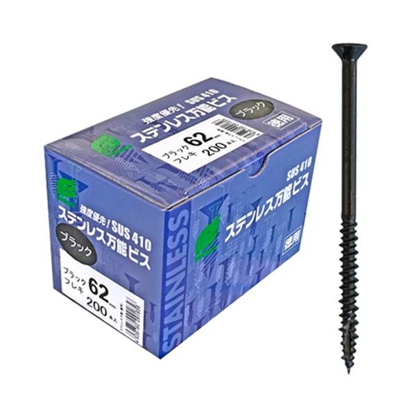 焼きが入ったステンビス。万能タイプで良く締まり、堅い材料にも優れた強度と作業性。焼杉板等黒い外装材に最適。またシックな造作家具等にも最適。ハードウッド等堅い材の施工の際はビス長以上の下穴加工と皿取加工を推奨いたします。【商品の特長】高低2条...