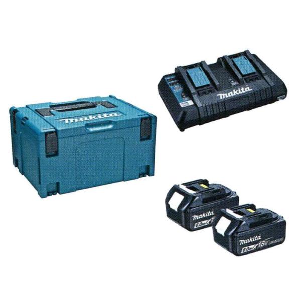 マックパック　タイプ３に18V(6.0Ah)バッテリ2個と、2口急速充電器1個がセット！【商品詳細】・マックパック　タイプ３(A-60523)×1寸法:長さ295×幅395×高さ210mm収納適用モデル(参考)：充電式インパクトレンチTW1...