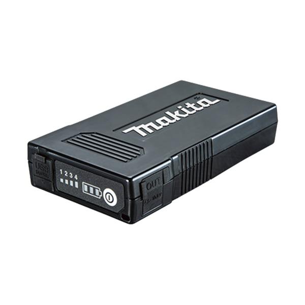 ファンジャケット・ベスト、暖房シリーズに共通して使えるUSB機器充電可能(USBタイプC)ポケットにスッキリ納まるコンパクトサイズ厚さ25mm、軽量0.37kgバッテリ寸法高さ128×幅74.5×厚さ25mm風量切替＆バッテリ残容量表示付風...