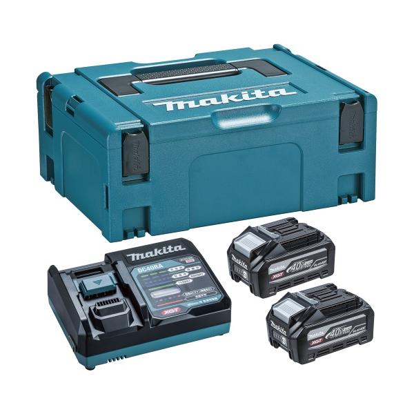 40Vmax専用マキタ独自の「スマートシステム」搭載、ハイパワー・長寿命・高耐久を実現したLi-ion 40Vmaxリチウムイオンバッテリ『IP56』にも対応※した防じん・防水性能【セット品内容】・高出力リチウムイオンバッテリBL4040F...